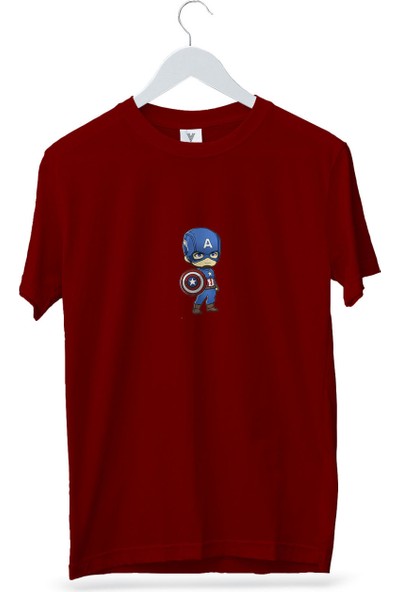 Takivis Kaptan Amerika Bisiklet Yaka Kısa Kollu Tişört
