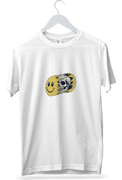 Takivis Gülümseme Kafatası Bisiklet Yaka Kısa Kollu Tişört Takivis Gülümseme Kafatası Bisiklet Yaka Kısa Kollu Tişört