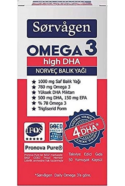 Sorvagen Omega 3 High Dha 50 Kapsül Sorvagen Omega 3 High Dha 50 Kapsül
