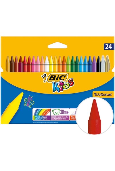 EKS Ticaret Bic Plastidecor 8297721 Silinebilir Pastel Boya 24'lü Paket