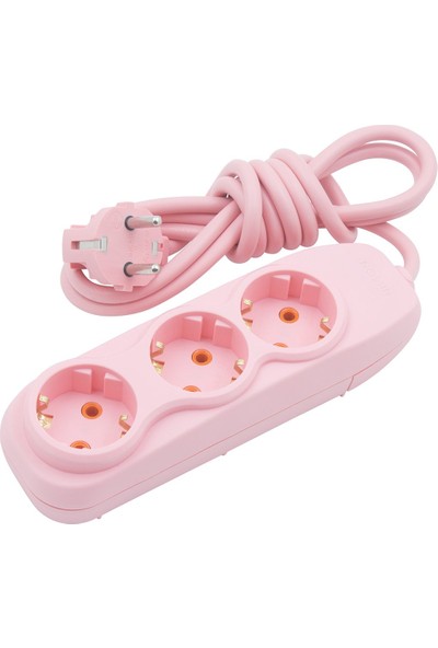 Nilson Quattro Pembe 3'lü Topraklı Grup Priz 2 Metre