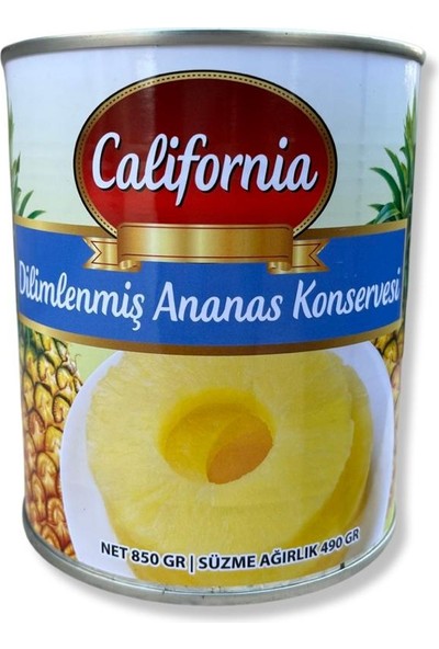 California Dili mlenmiş Ananas Konservesi 850 gr