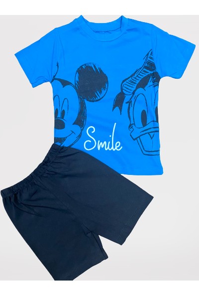 Senem Collection Miki Mause & Duffy Duck Smile Baskılı Erkek Çocuk Alt Üst Takımı-Mavi Senem Collection Miki Mause & Duffy Duck Smile Baskılı Erkek Çocuk Alt Üst Takımı-Mavi