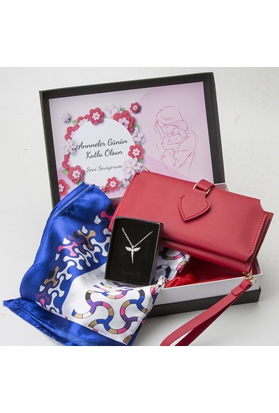 Fotomcity Kişiye Özel Telefon Bölmeli Kırmız Renk Kadın Cüzdanı ve Melek Kolye Fular Fotomcity Kişiye Özel Telefon Bölmeli Kırmız Renk Kadın Cüzdanı ve Melek Kolye Fular