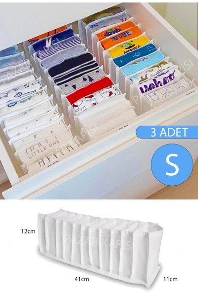 Pazar Kapısı 3 Adet Akordiyon Organizer Çekmece Içi Düzenleyici Beyaz Small Pazar Kapısı 3 Adet Akordiyon Organizer Çekmece Içi Düzenleyici Beyaz Small