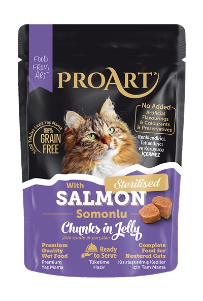 Proart Jöleli Somonlu Kısır Kedi Maması 85 gr