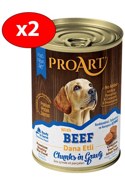 Proart Dana Parça Etli Yetişkin Köpek Maması 2X400 gr Proart Dana Parça Etli Yetişkin Köpek Maması 2X400 gr