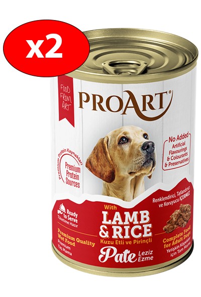 Proart Kuzu Etli Pirinçli Ezme Yetişkin Köpek 2X400 gr Proart Kuzu Etli Pirinçli Ezme Yetişkin Köpek 2X400 gr