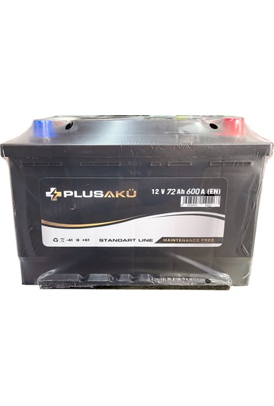 Plus Akü 12 V 72 Ah 600 A (Üretim Yılı: 2022)