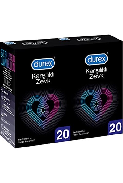 EKS Ticaret Durex Karşılıklı Zevk Geciktiricili Prezervatif, 40’lı Ekonomik Avantaj Paket (2 x 20 Adet) EKS Ticaret Durex Karşılıklı Zevk Geciktiricili Prezervatif, 40’lı Ekonomik Avantaj Paket (2 x 20 Adet)