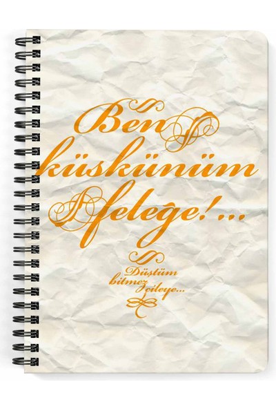 Astak Küskünüm Feleğe Baskılı Ahşap Kapaklı Defter 15X20 cm DFT2739