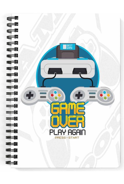 Astak Game Over Play Again Baskılı Ahşap Kapaklı Defter 15X20 cm DFT5322 Astak Game Over Play Again Baskılı Ahşap Kapaklı Defter 15X20 cm DFT5322