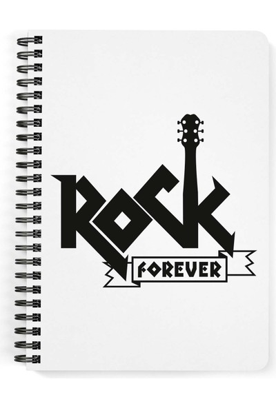 Astak Rock Forever Baskılı Ahşap Kapaklı Defter 15X20 cm DFT1613