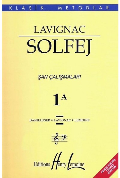 Portemem Yayınları 029-PMEM3800 Lavignac Klasik Metodlar Solfej 1A Portemem Yayınları 029-PMEM3800 Lavignac Klasik Metodlar Solfej 1A