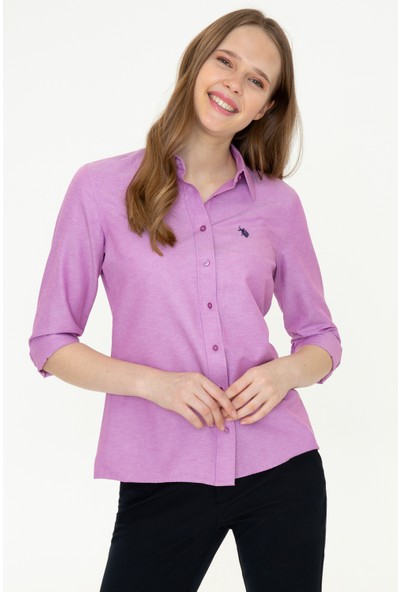 U.S. Polo Assn. Bayan Menekşe Gömlek Uzunkol Basic 50249850-VR037 U.S. Polo Assn. Bayan Menekşe Gömlek Uzunkol Basic 50249850-VR037