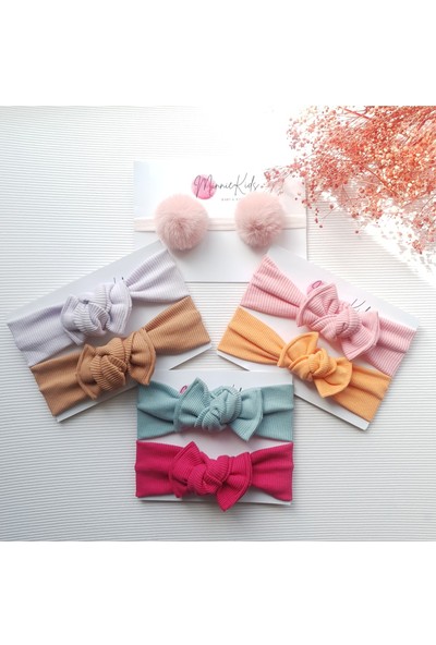Minnie Kids Kız Bebek Ponponlu Saç Bandı ve 6'lı Ribana Bandana Minnie Kids Kız Bebek Ponponlu Saç Bandı ve 6'lı Ribana Bandana
