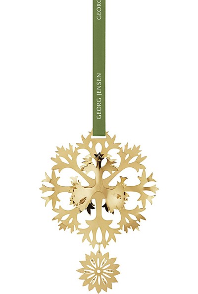 Georg Jensen 2020 Neol Buz Çiçeği-Yılbaşı Ağacı Süsü- 18 Ayar Altın Kaplama