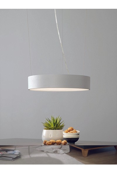 40CM Drum LED Sarkıt Armatür Beyaz Kasa Beyaz Işık 40CM Drum LED Sarkıt Armatür Beyaz Kasa Beyaz Işık
