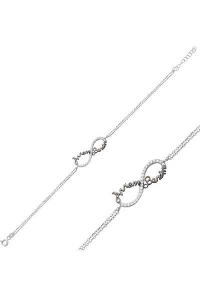 Mooije Silver Gümüş Sonsuzluk Annem Benim Bileklik Mooije Silver Gümüş Sonsuzluk Annem Benim Bileklik