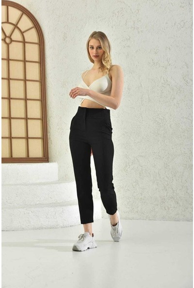 Fumos Fashion Ultra Yüksek Bel Kumaş Pantolon