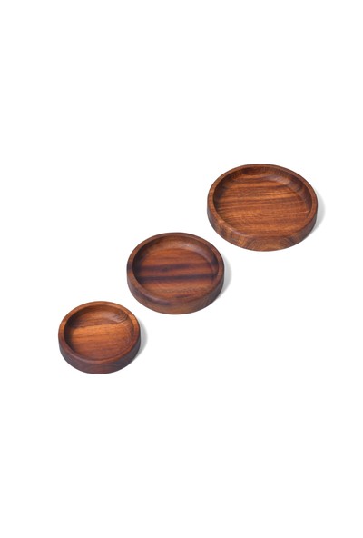 Woodlife İroko Tabak 3'lü Set