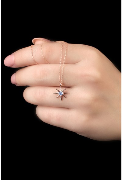 Hiç Gümüş Kadın Kutup Yıldızı Model 925 Ayar Gümüş Kolye