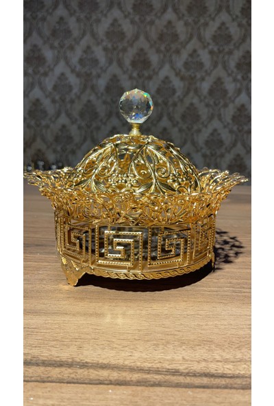 Şik Tasarımlı Gold Yuvarlak Şekerlik