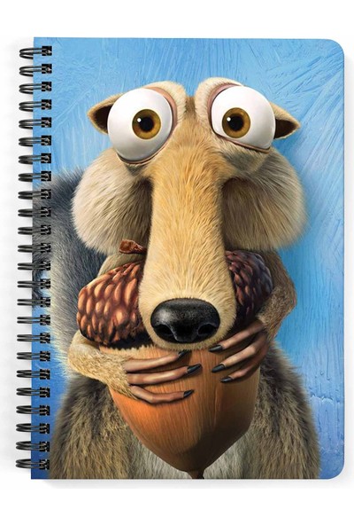 Astak Buz Devri Baskılı Ahşap Kapaklı Defter 15X20 cm DFT5061