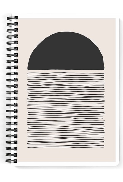 Astak Geometrik Şekil Baskılı Ahşap Kapaklı Defter 15X20 cm DFT5225