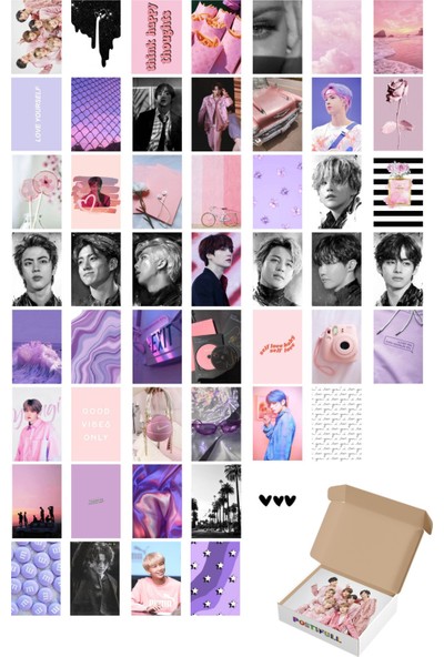 Bts Mor Duvar Posteri Seti - Poster Kolaj Seti - 60 Adet - 10CM*15CM - Kalın Kuşe Kağıt KOLAJ45MORBTS Bts Mor Duvar Posteri Seti - Poster Kolaj Seti - 60 Adet - 10CM*15CM - Kalın Kuşe Kağıt KOLAJ45MORBTS
