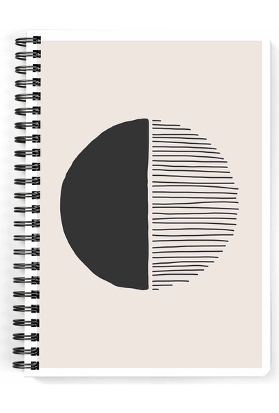 Astak Geometrik Şekil Baskılı Ahşap Kapaklı Defter 15X20 cm DFT5226