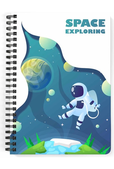Astak Space Exploring Baskılı Ahşap Kapaklı Defter 15X20 cm DFT5162