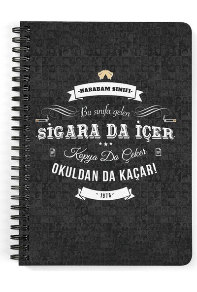 Astak Hababam Sınıfı Baskılı Ahşap Kapaklı Defter 15X20 cm DFT2402 Astak Hababam Sınıfı Baskılı Ahşap Kapaklı Defter 15X20 cm DFT2402