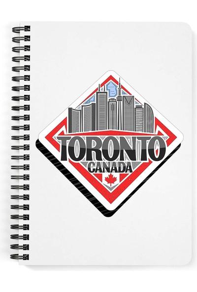 Astak Toronto Canada Baskılı Ahşap Kapaklı Defter 15X20 cm DFT2170