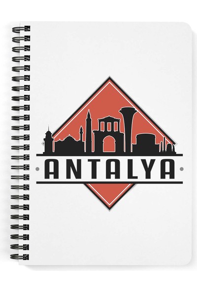 Astak Antalya Baskılı Ahşap Kapaklı Defter 15X20 cm DFT2194