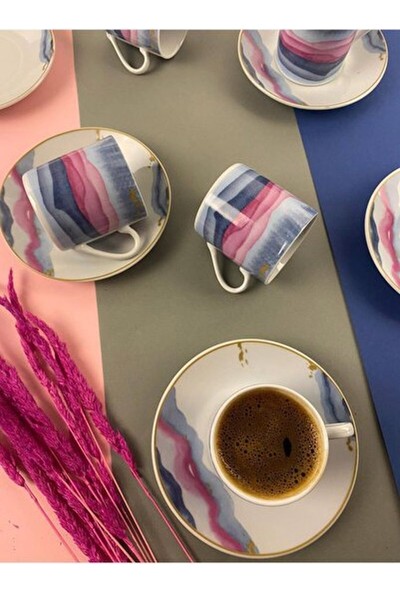 sembol Çok Renkli Sembol Kahve Fincan Takımı