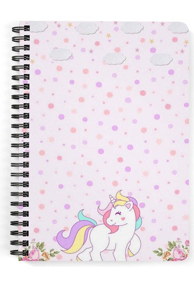 Astak Unicorn Baskılı Ahşap Kapaklı Defter 15X20 cm DFT2488