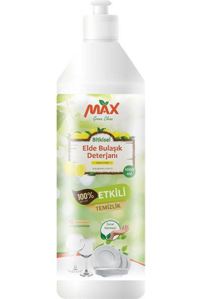Max Green Clean Bitkisel Içerikli Sıvı Bulaşık Deterjanı 1000 ml Limon Kokulu Max Green Clean Bitkisel Içerikli Sıvı Bulaşık Deterjanı 1000 ml Limon Kokulu