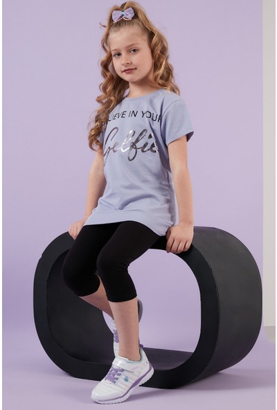 Lela Baskılı Pamuklu Bisiklet Yaka Taytlı Takım Kız Çocuk Takım 6189706 Lela Baskılı Pamuklu Bisiklet Yaka Taytlı Takım Kız Çocuk Takım 6189706