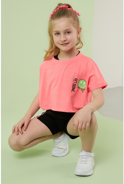 Lela Pamuklu Baskılı Bisiklet Yaka Crop 3'lü Takım Kız Çocuk Takım 6189533 Lela Pamuklu Baskılı Bisiklet Yaka Crop 3'lü Takım Kız Çocuk Takım 6189533