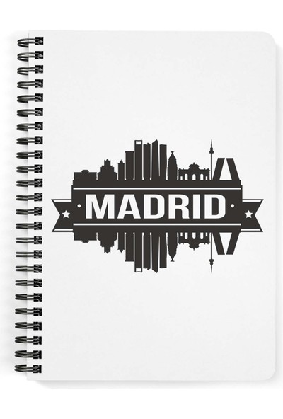 Astak Madrid Baskılı Ahşap Kapaklı Defter 15X20 cm DFT2181