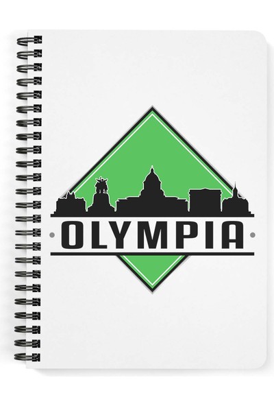 Astak Olympia Baskılı Ahşap Kapaklı Defter 15X20 cm DFT2193