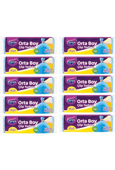 Parex Güçlü Orta Boy Çöp Torbası 10 x 15'li