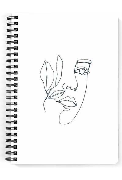 Astak Soyut Kadın Baskılı Ahşap Kapaklı Defter 15X20 cm DFT2963