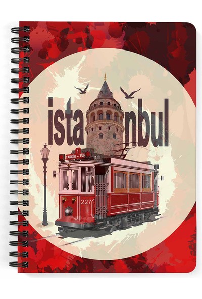 Astak Istanbul Baskılı Ahşap Kapaklı Defter 15X20 cm DFT5431