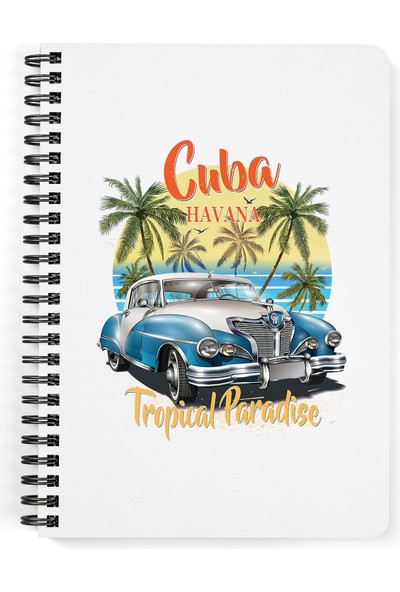 Astak Cuba Baskılı Ahşap Kapaklı Defter 15X20 cm DFT2289