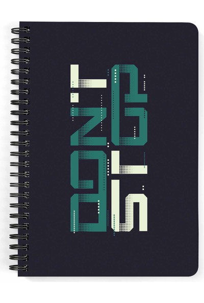 Astak Don't Stop Baskılı Ahşap Kapaklı Defter 15X20 cm DFT5351
