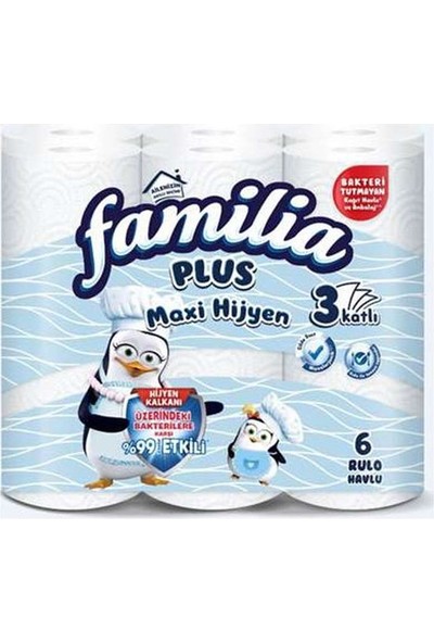 Familia Plus Maxi Hijyen 3 Katlı Kağıt Havlu 6 Rulo Familia Plus Maxi Hijyen 3 Katlı Kağıt Havlu 6 Rulo