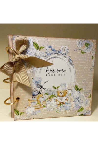 Scrap Kulübü Erkek Bebek Ayıcık Tasarımlı Fotograf Albümü