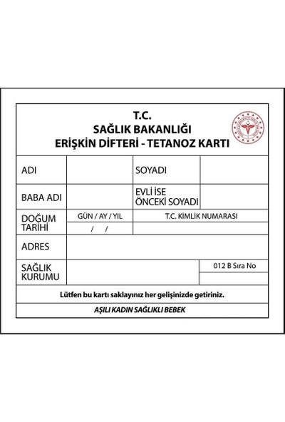 Aile Hekimi Alışveriş Difteri Tetanoz Aşı Kartı Aile Hekimi Alışveriş Difteri Tetanoz Aşı Kartı